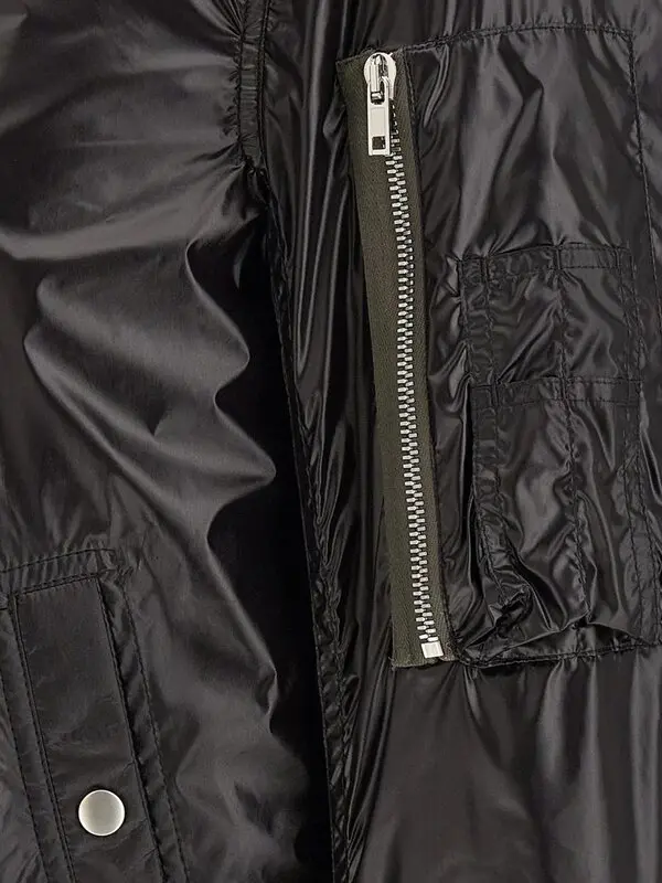 Rick Owens Shiny Crinkled Nylon Bomber Jacket