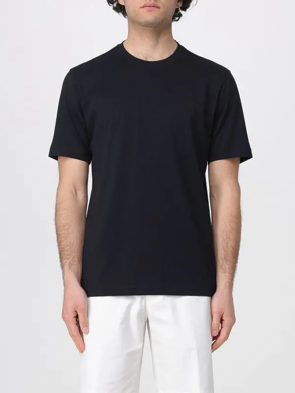 ZANONE Basic Cotton And Silk T-shirt - Navy