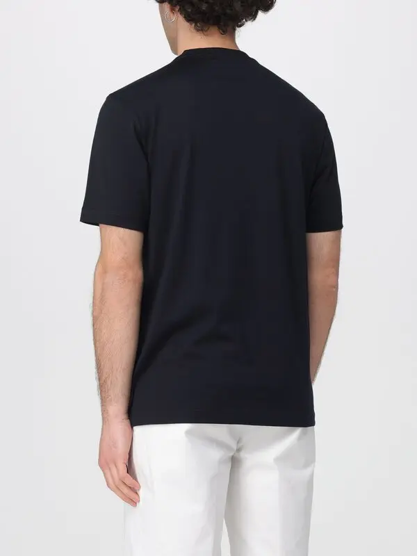 ZANONE Basic Cotton And Silk T-shirt - Navy