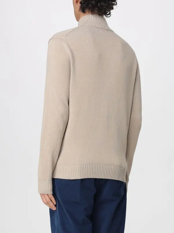 ZANONE Mock Neck Button-up Sweater - Beige