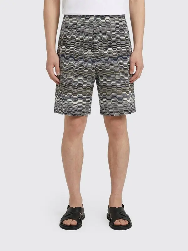 Missoni Cotton Jacquard Pattern Shorts - Green