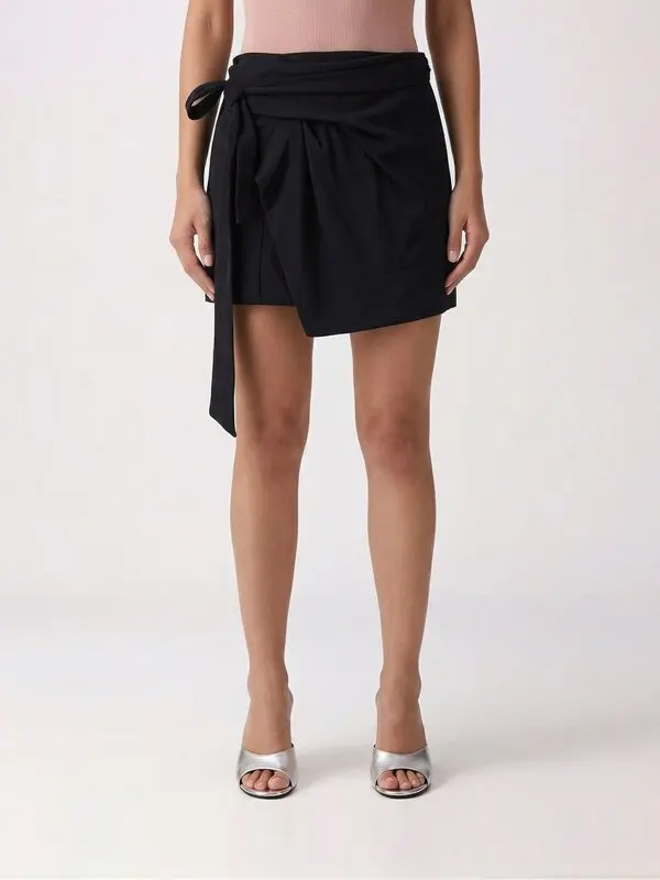 Isabel Marant Étoile Cotton Wrap Mini Skirt - Black
