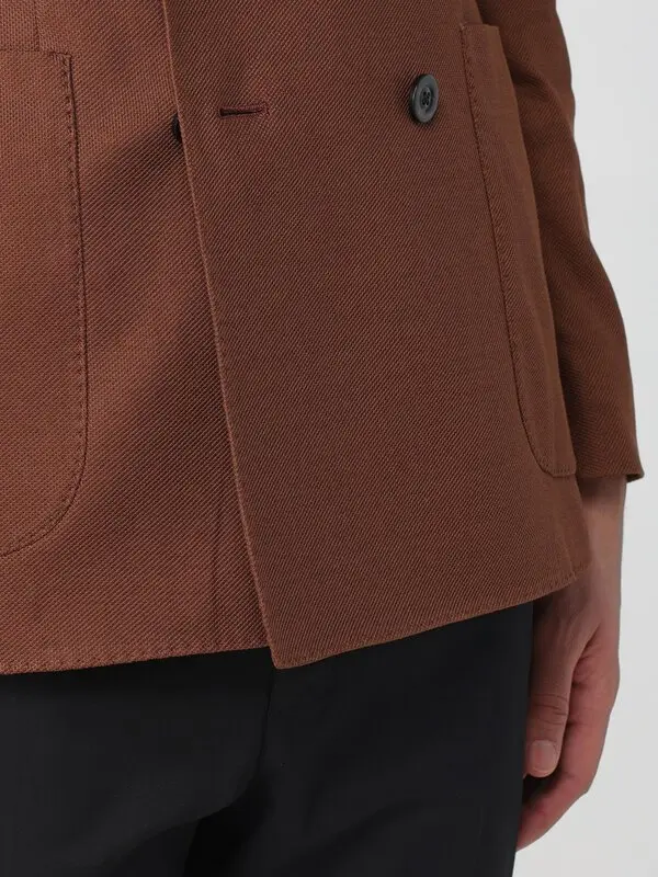 Boglioli Cotton Blend Double-breasted Blazer - Brown