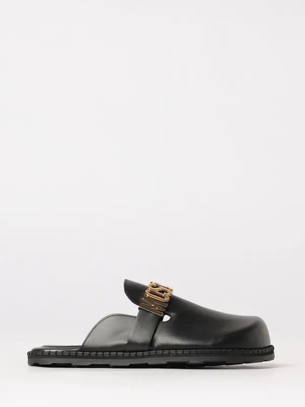 Moschino Leather Mules - Black