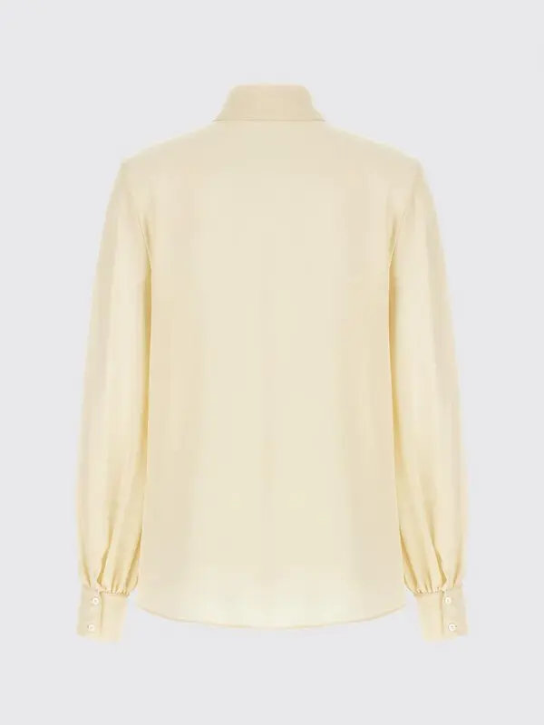 Valentino Garavani Silk Shirt With Bow Detail - Beige
