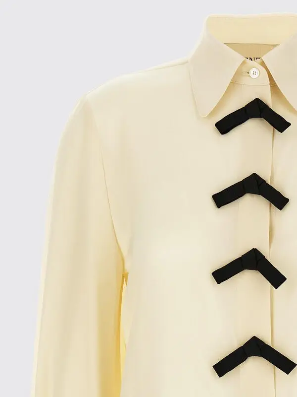 Valentino Garavani Silk Shirt With Bow Detail - Beige