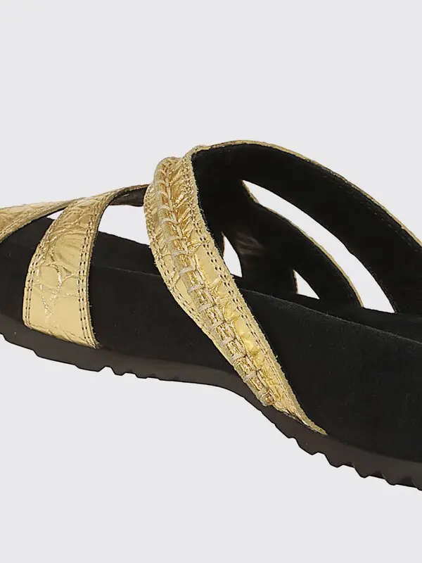 Dries Van Noten Laminated Leather Sandals - Silver