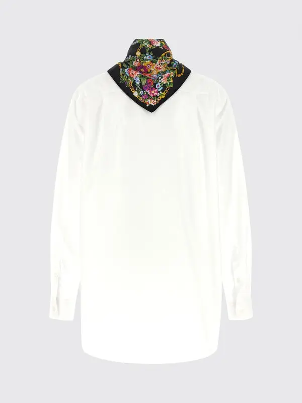 Dolce & Gabbana Cotton And Silk Shirt With Embroidered Collar Detail