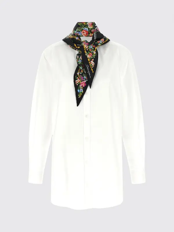 Dolce & Gabbana Cotton And Silk Shirt With Embroidered Collar Detail