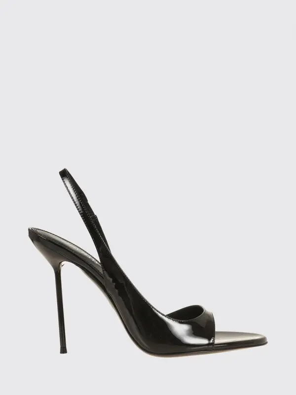 Paris Texas Lidia High-heeled Patent Leather Slingback Sandals - Black