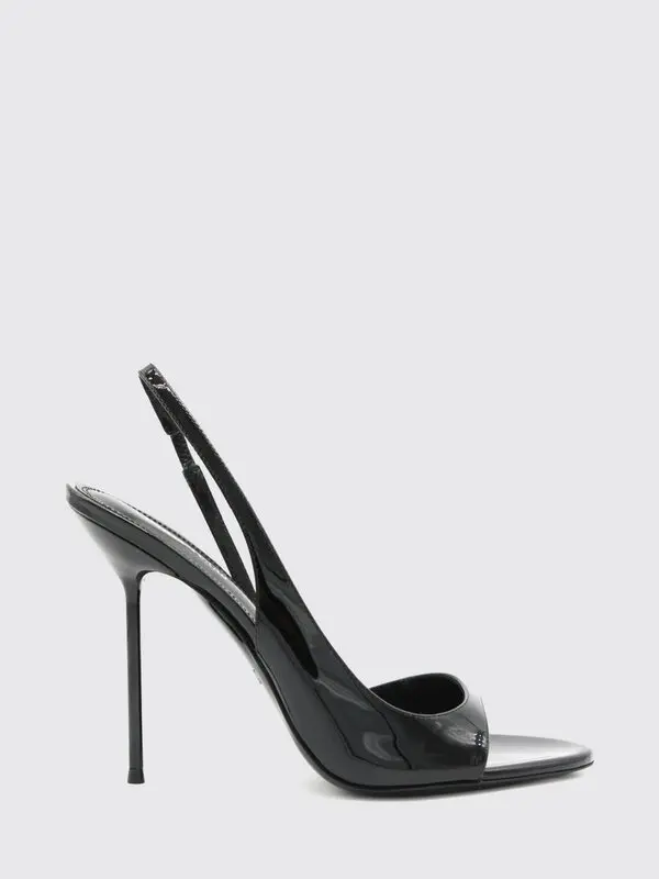 Paris Texas Lidia High-heeled Patent Leather Slingback Sandals - Black
