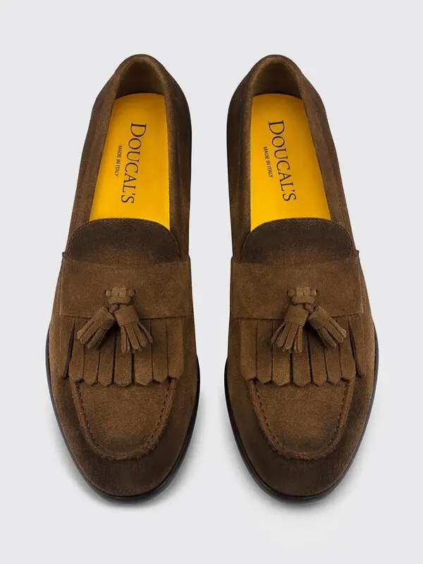 DOUCAL'S Suede Tassel Loafers - Brown