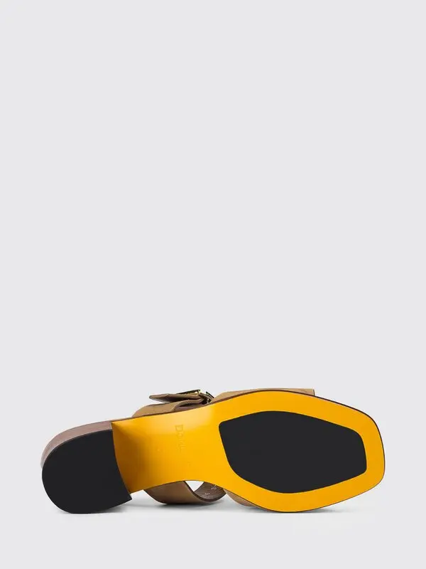 DOUCAL'S Suede Mule Sandals With Adjustable Strap - Beige