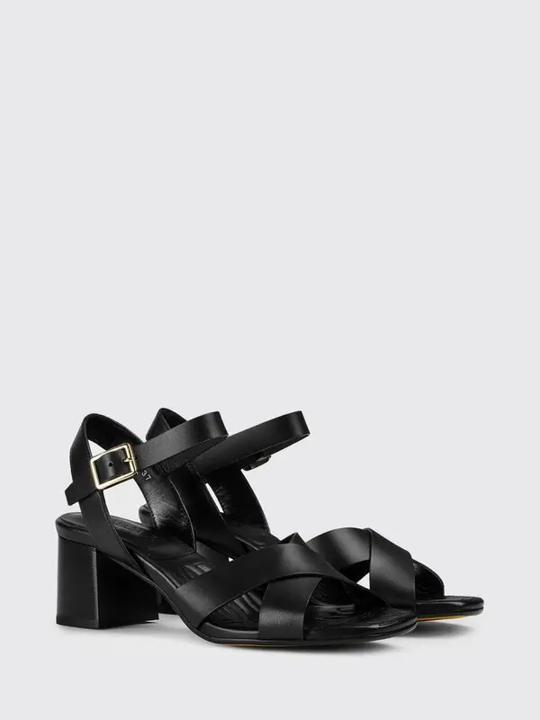 DOUCAL'S Leather Sandals With Adjustable Ankle Strap - Black