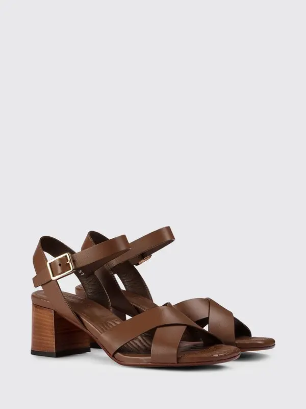 DOUCAL'S Leather Sandals With Adjustable Ankle Strap - Brown