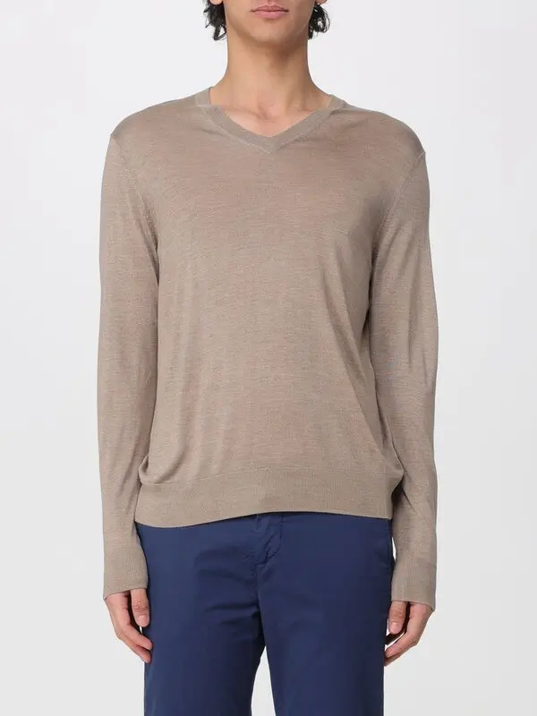 BALLANTYNE Silk V-neck Long Sleeve Jumper