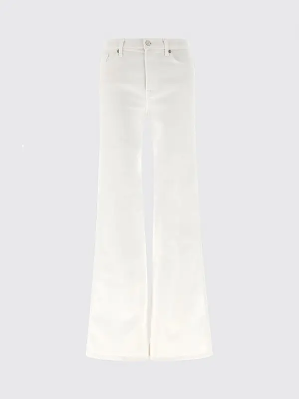 7 For All Mankind Flared Stretch Denim Jeans - White
