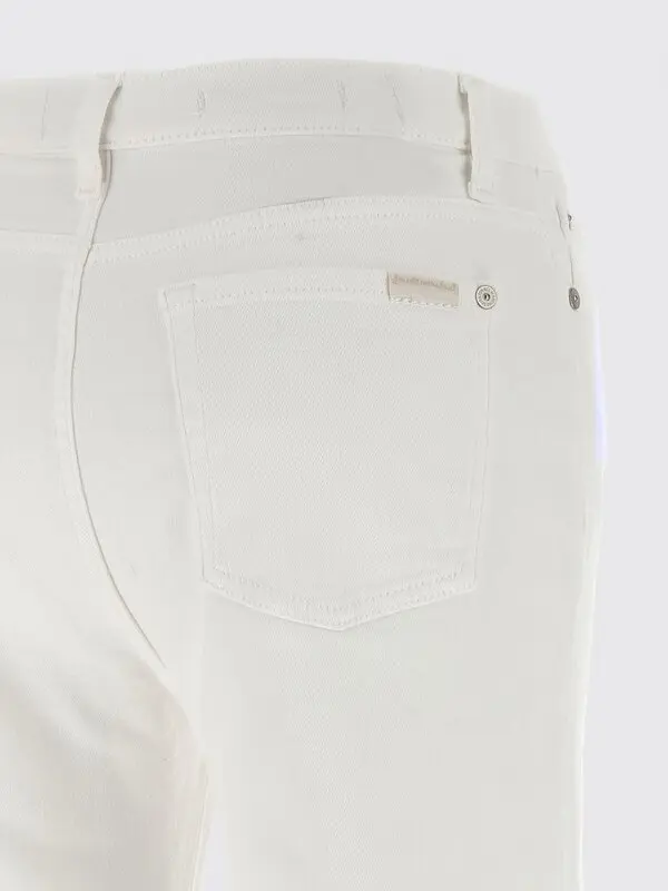 7 For All Mankind Flared Stretch Denim Jeans - White