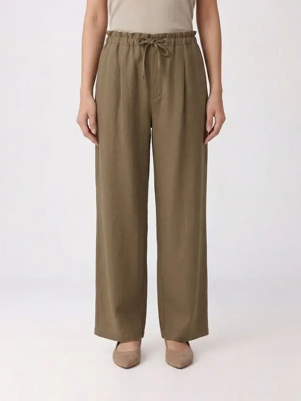 Brunello Cucinelli Viscose And Linen Trousers - Beige
