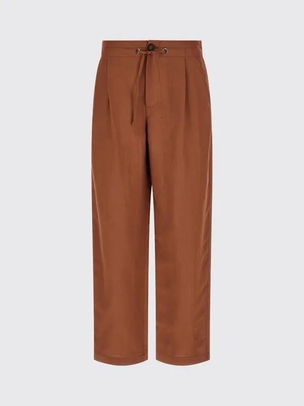 Brunello Cucinelli Viscose And Linen Trousers - Red