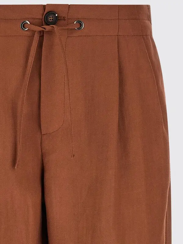 Brunello Cucinelli Viscose And Linen Trousers - Red
