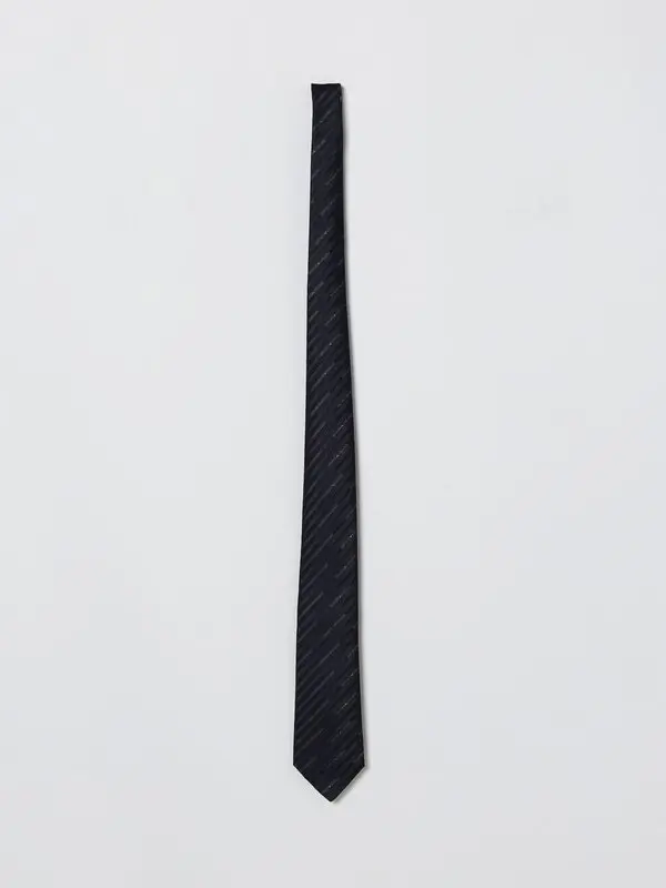 Emporio Armani Striped Silk Neck Tie - Blue