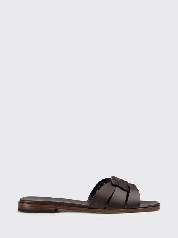 DOUCAL'S Smooth Leather Mules - Coffee