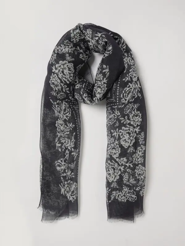 Emporio Armani Modal Blend Scarf With Floral Print