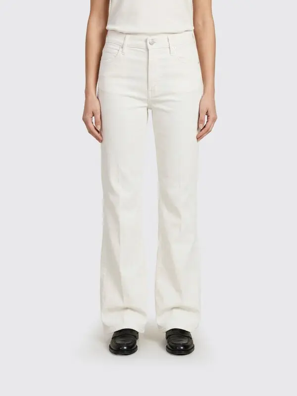 MOTHER The Kick It Straight Leg Stretch Denim Jeans - White