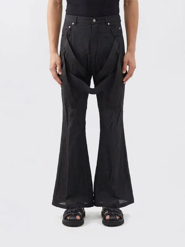 Rick Owens Flared Cupro Denim Jeans - Black
