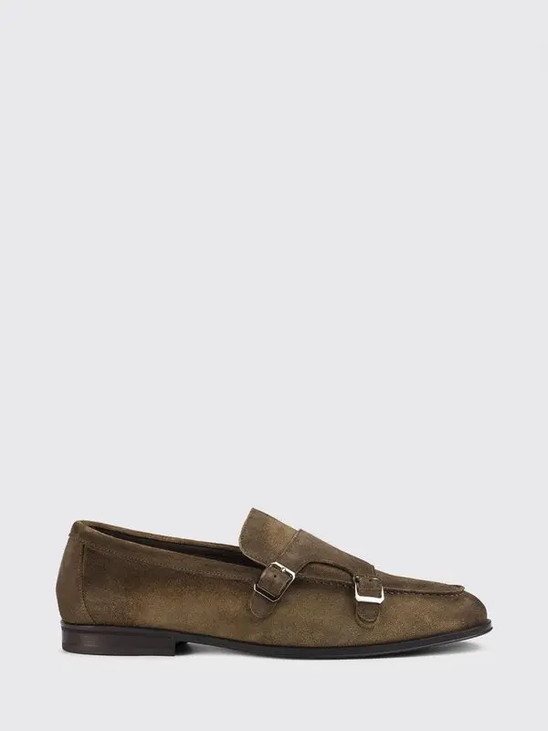 DOUCAL'S Suede Monk Strap Shoes - Cocoa