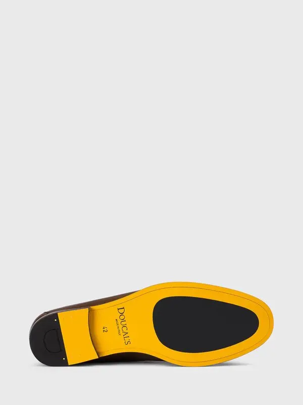 DOUCAL'S Smooth Calfskin Leather Loafers - Brown
