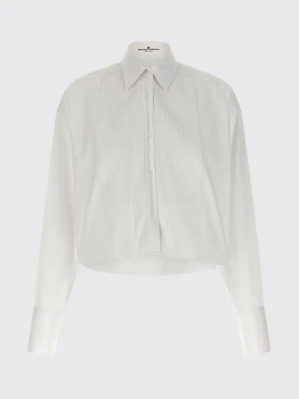 Ermanno Scervino Cotton Shirt With Embroidered Bib