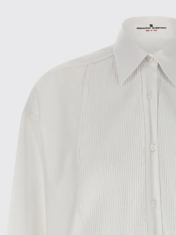 Ermanno Scervino Cotton Shirt With Embroidered Bib