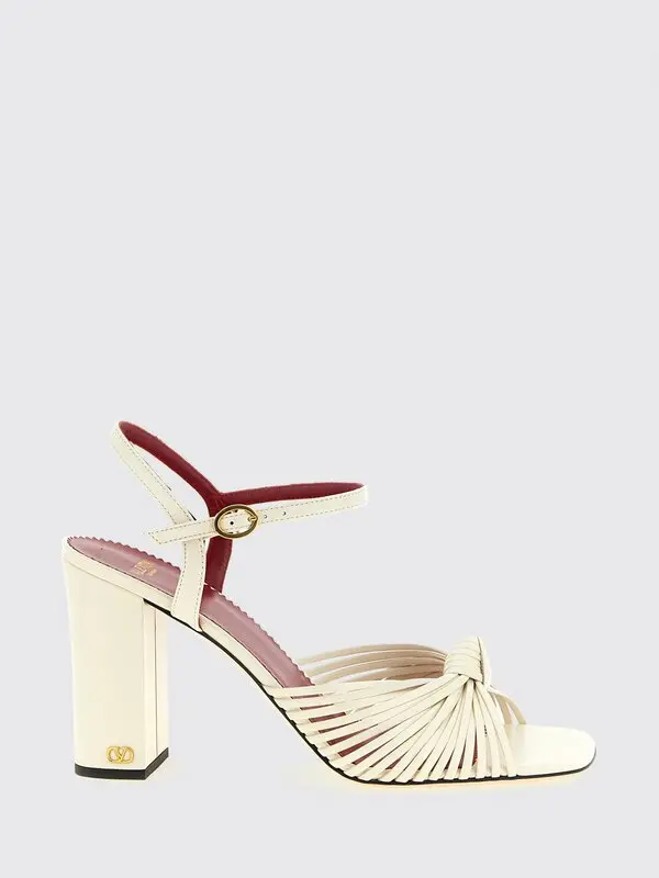 Valentino Garavani Annet High Heel Leather Sandals - White