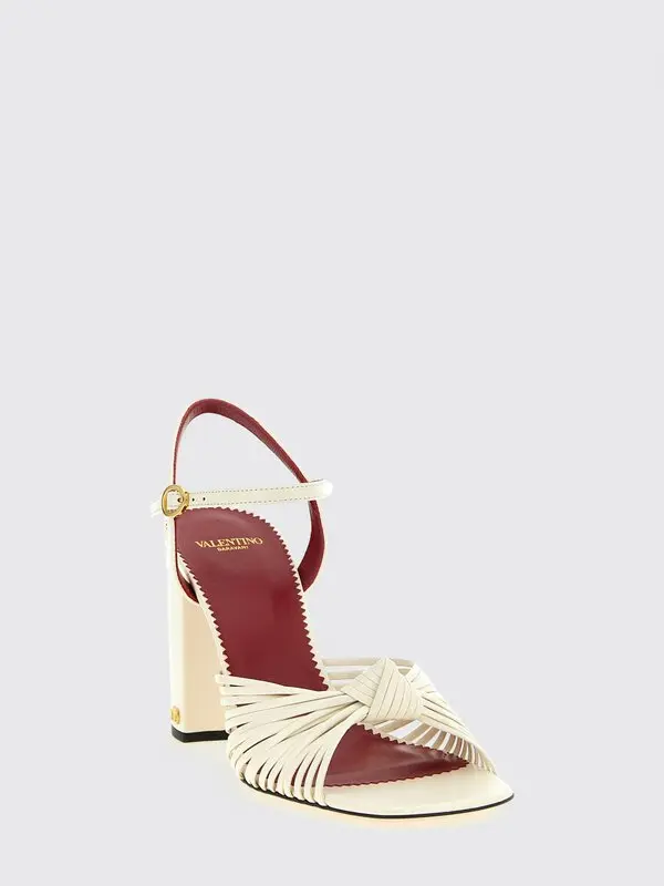 Valentino Garavani Annet High Heel Leather Sandals - White