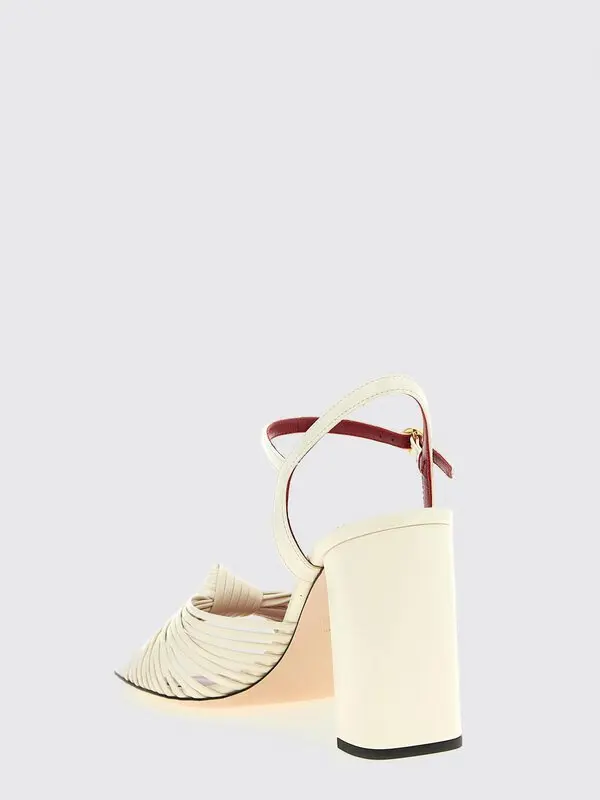 Valentino Garavani Annet High Heel Leather Sandals - White