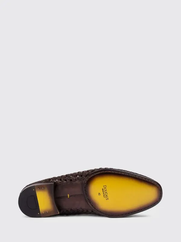 DOUCAL'S Woven Leather Loafers With Tassel Detailing - Dark
