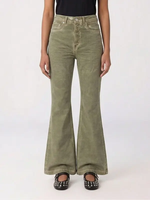 Rick Owens Bolan Flare Jeans In Stretch Denim - Beige