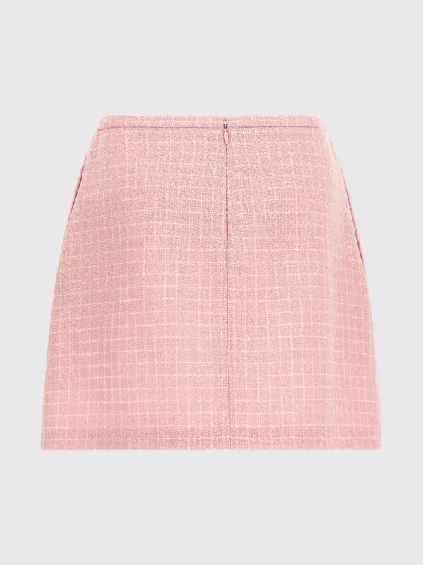 Versace Virgin Wool Plaid Mini Skirt - Pink