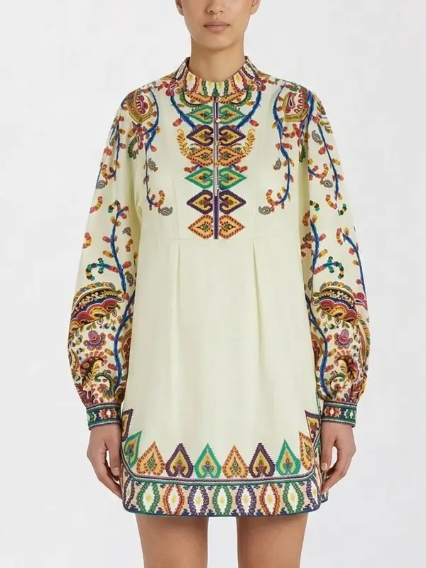 Etro Printed Zip Up Mini Dress