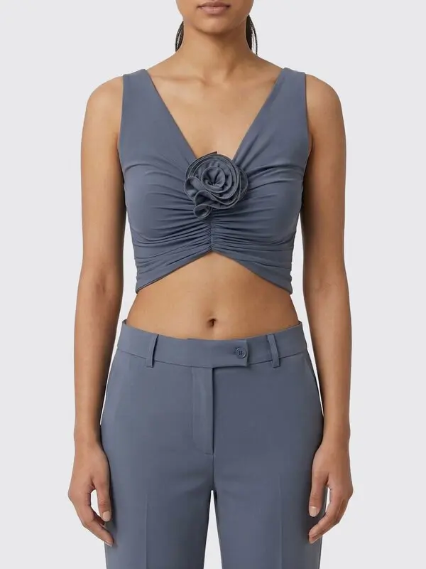 Magda Butrym Sleeveless V-neck Cropped Top With Embellishment