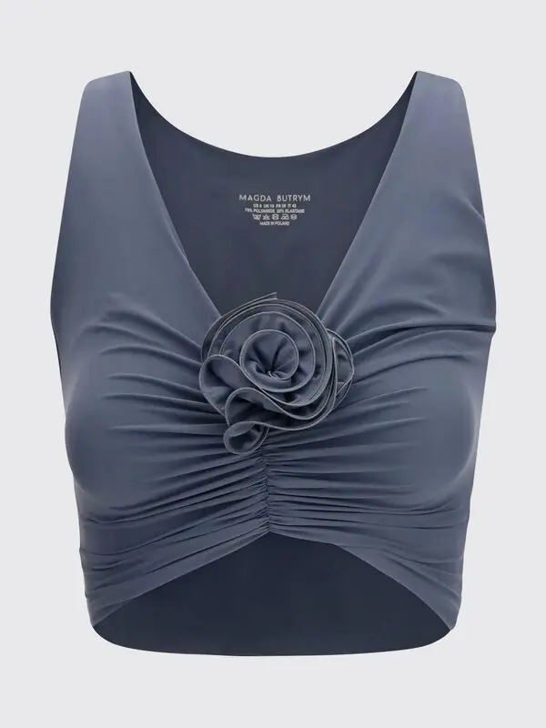 Magda Butrym Sleeveless V-neck Cropped Top With Embellishment