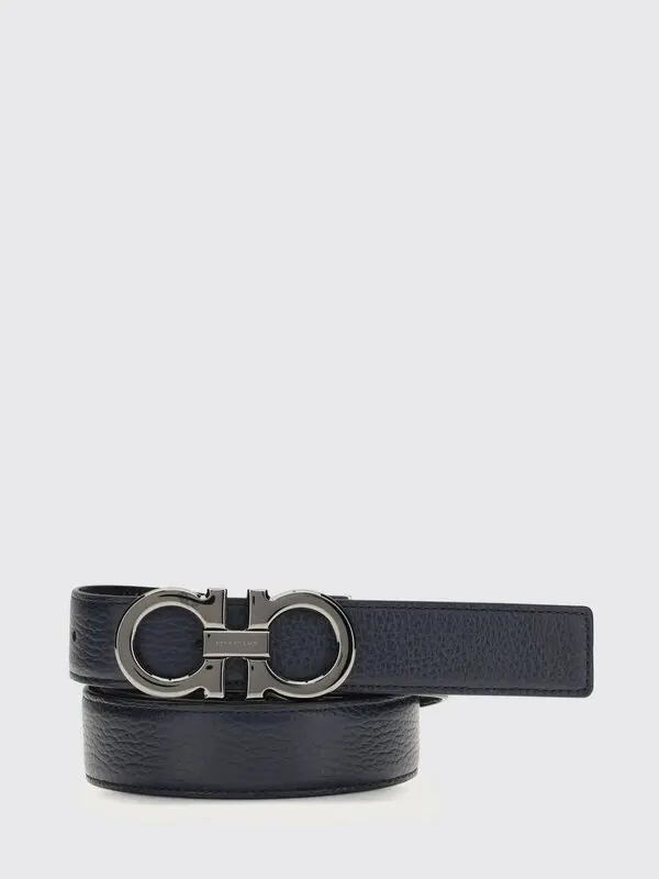 FERRAGAMO Leather Belt - Navy