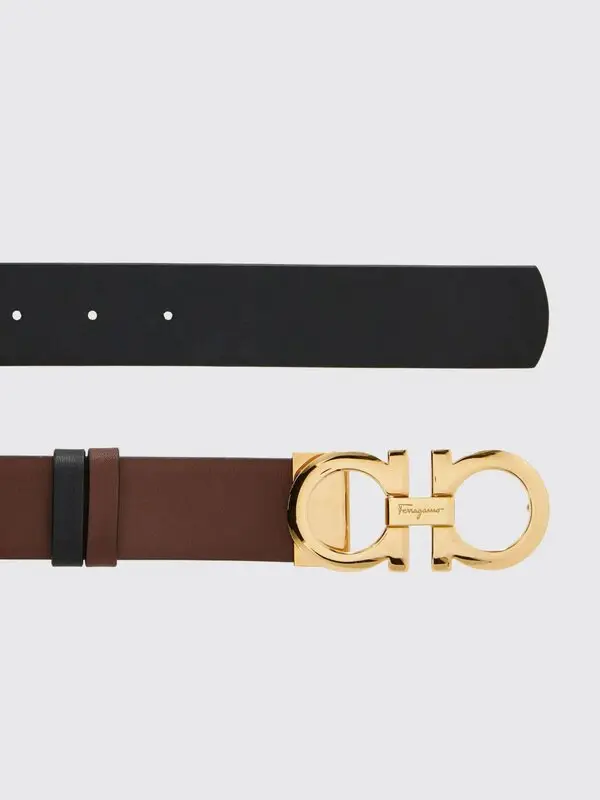 FERRAGAMO Gancini Buckle Belt - Brown