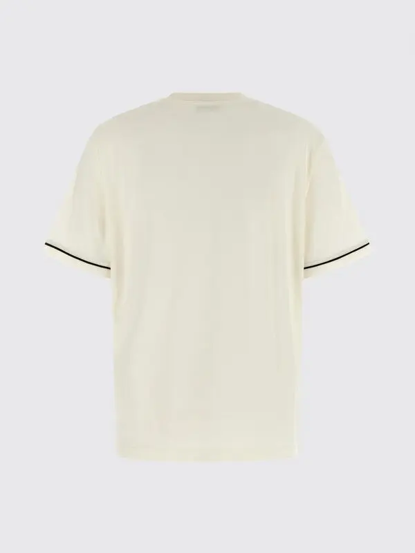 FERRAGAMO Cotton And Cashmere T-shirt With Gancini Logo - Beige