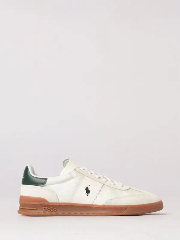 Polo Ralph Lauren Leather And Mesh Lace-up Sneakers