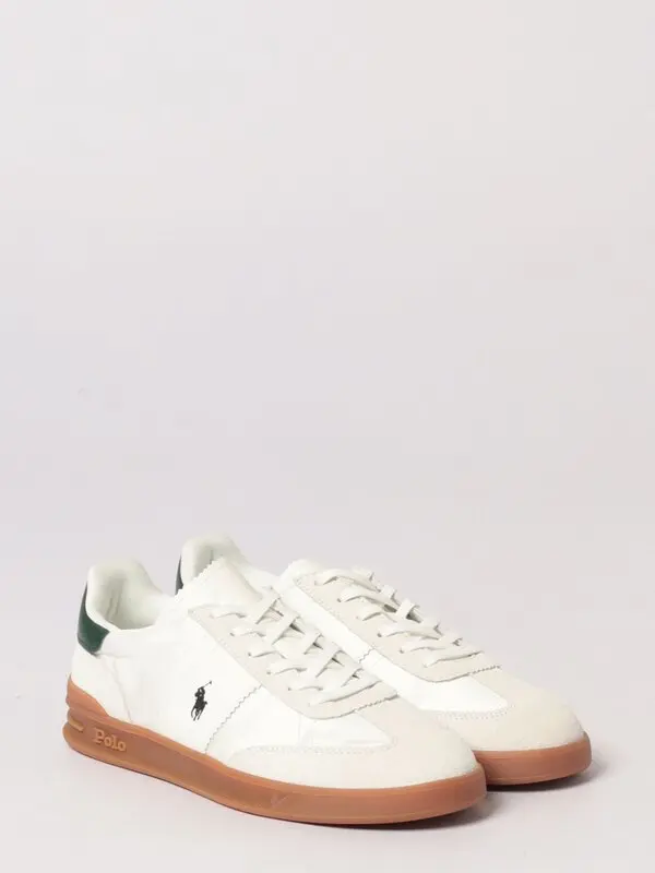 Polo Ralph Lauren Leather And Mesh Lace-up Sneakers