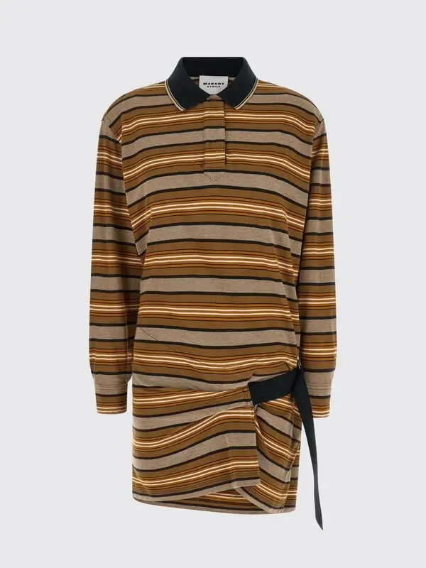 Isabel Marant Étoile Striped Cotton Polo Mini Dress - Beige