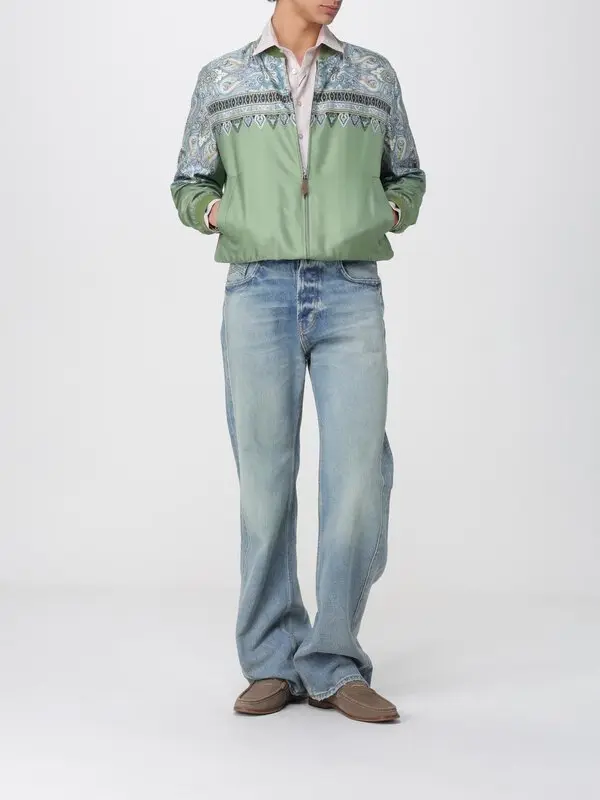 Etro Paisley Print Bomber Jacket - Green